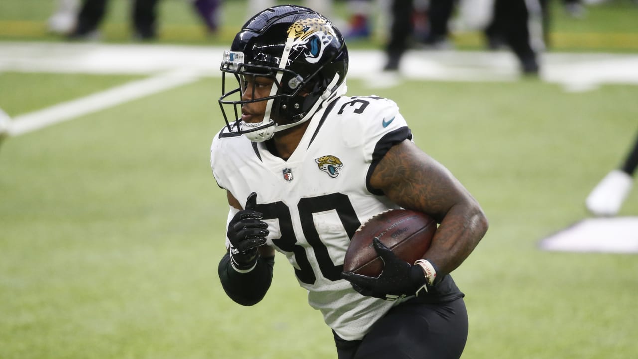 Jacksonville Jaguars running back James Robinson burrows in for late ...