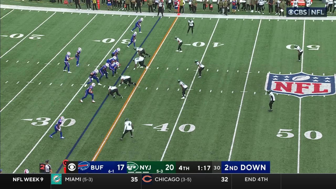 New York Jets defensive end Bryce Huff's strip-sack on Buffalo Bills ...
