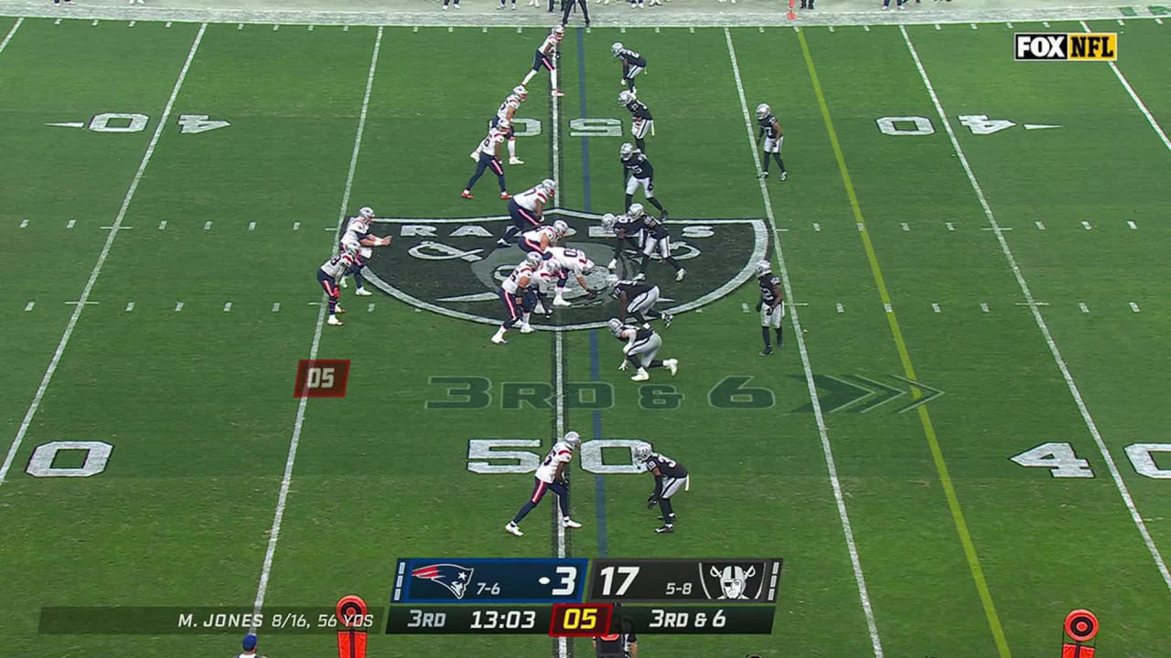 Las Vegas Raiders defensive back Tyler Hall breaks up New England ...