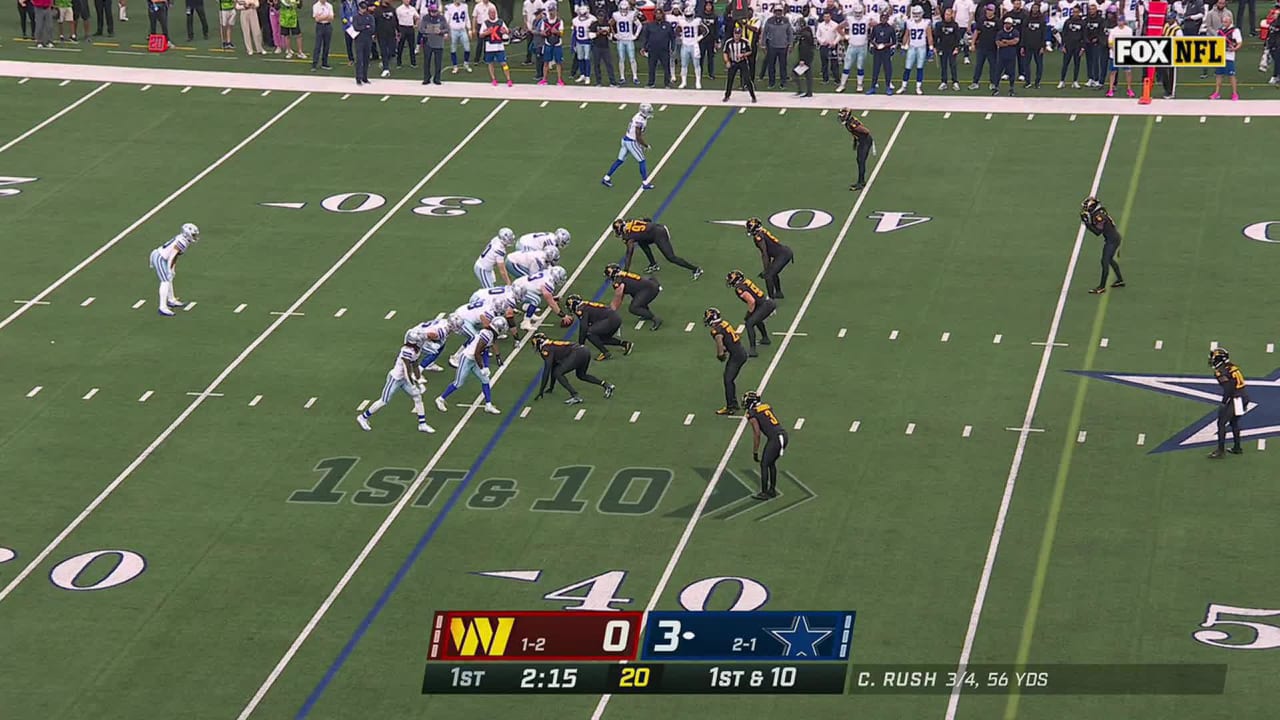 Dallas Cowboys quarterback Cooper Rush hits wide receiver CeeDee Lamb ...