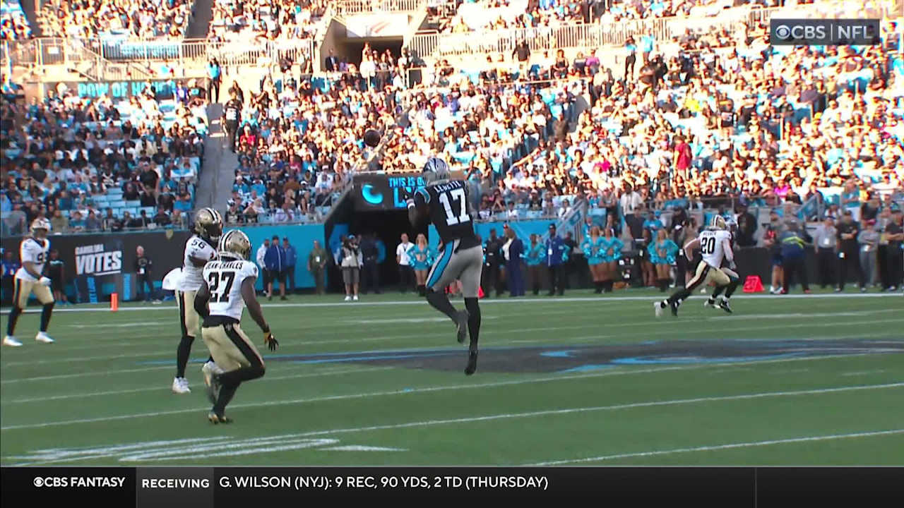 Carolina Panthers wide receiver Xavier Legette hauls in 26-yard gain ...