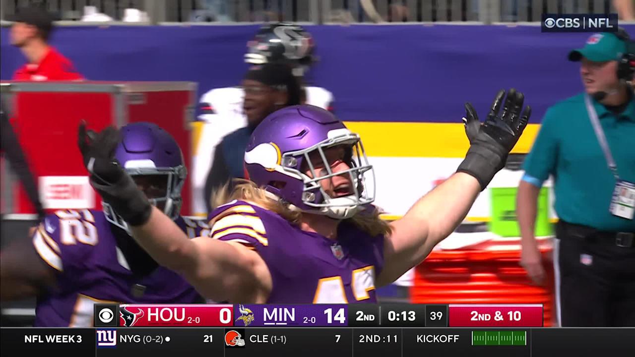 Minnesota Vikings linebacker Andrew Van Ginkel clamps down on Houston ...
