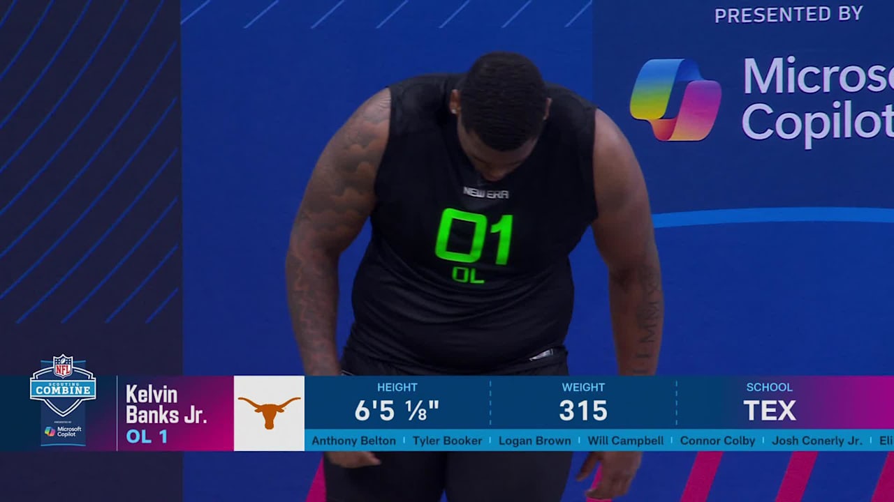 Offensive tackle Kelvin Banks Jr. runs official 5.16-second 40-yard ...