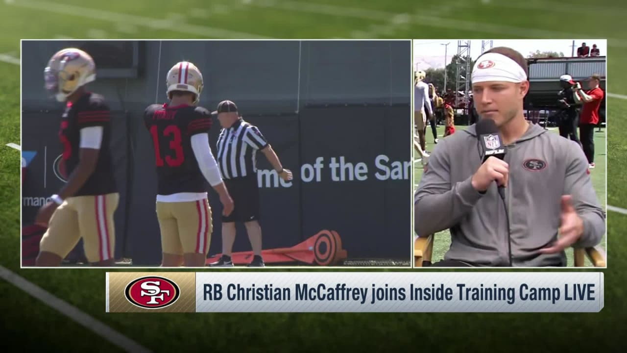 San Fransisco 49ers running back Christian McCaffrey talks to NFL ...