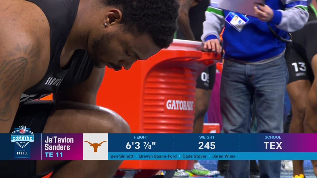 Tight end Ja'Tavion Sanders' 2024 NFL Scouting Combine workout