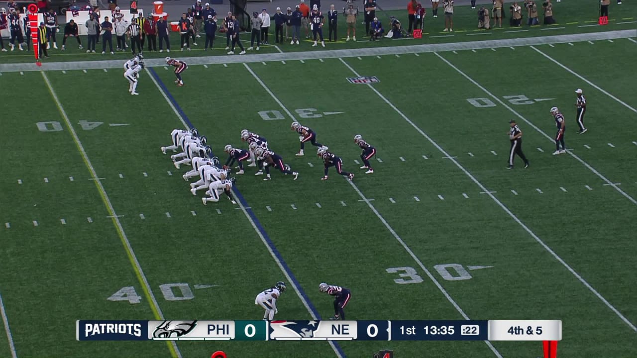 New England Patriots punter Bryce Baringer delivers a 64-yard coffin ...