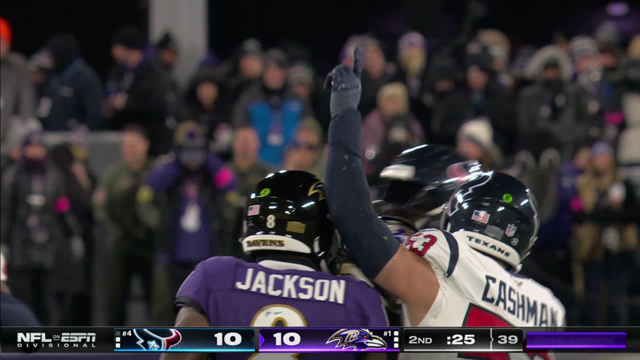 Houston Texans linebacker Blake Cashman leads Texans' pursuit of Lamar ...