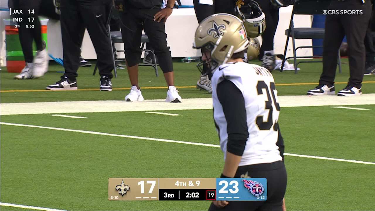 New Orleans Saints kicker Charlie Smyth's career-long 57-yard field ...