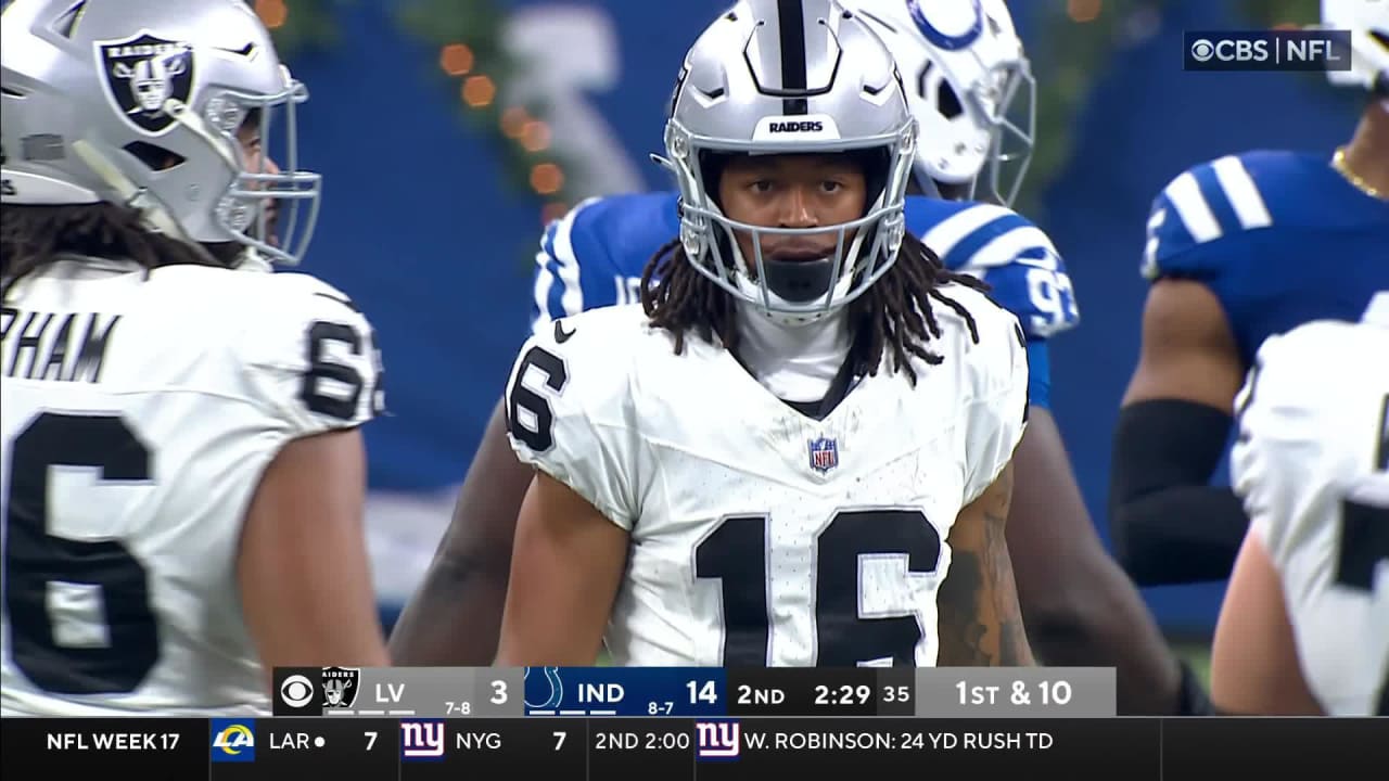 Las Vegas Raiders wide receiver Jakobi Meyers spins for 15-yard gain ...