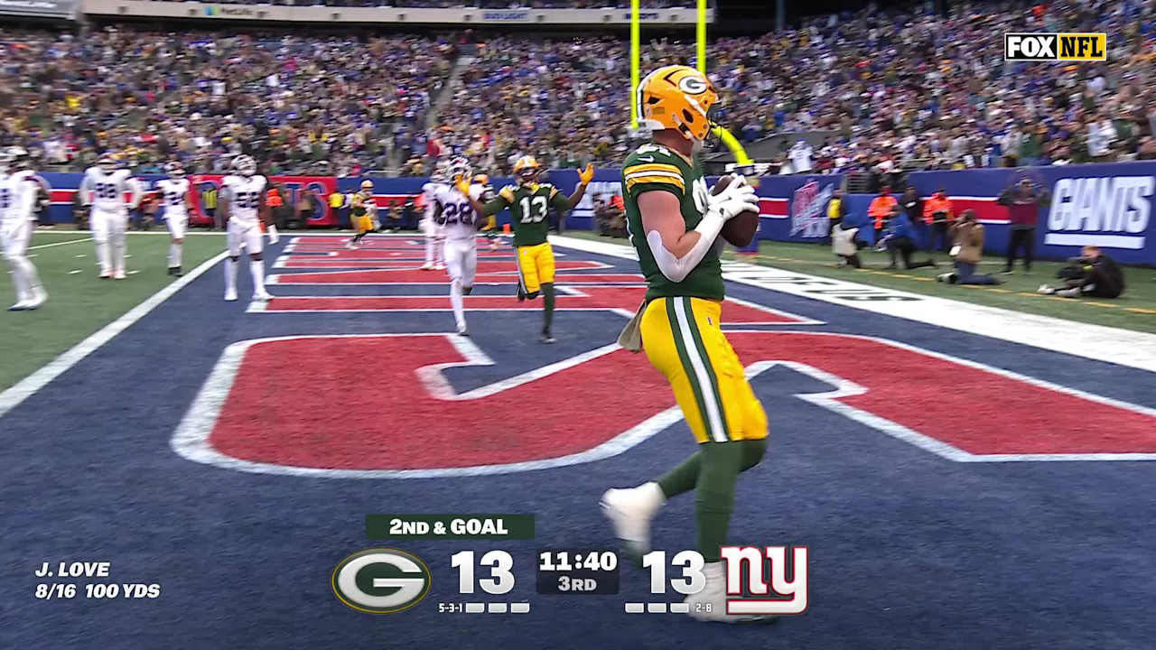 Green Bay Packers tight end Josh Whyle's wide-open touchdown reception ...