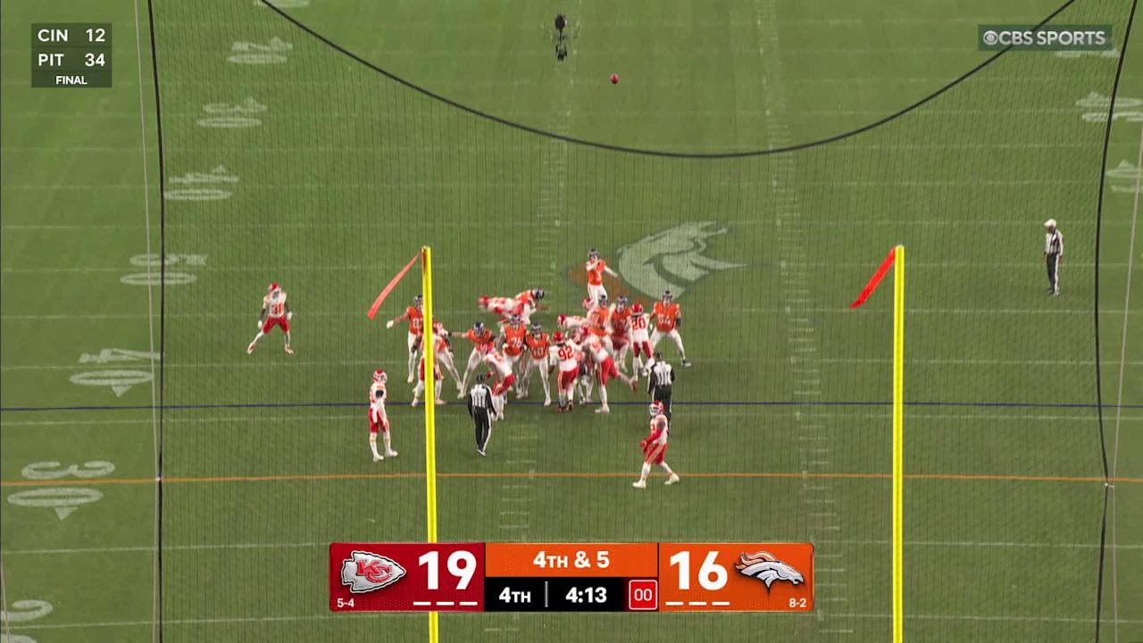 Denver Broncos kicker Will Lutz buries a 54-yard field goal to even the ...