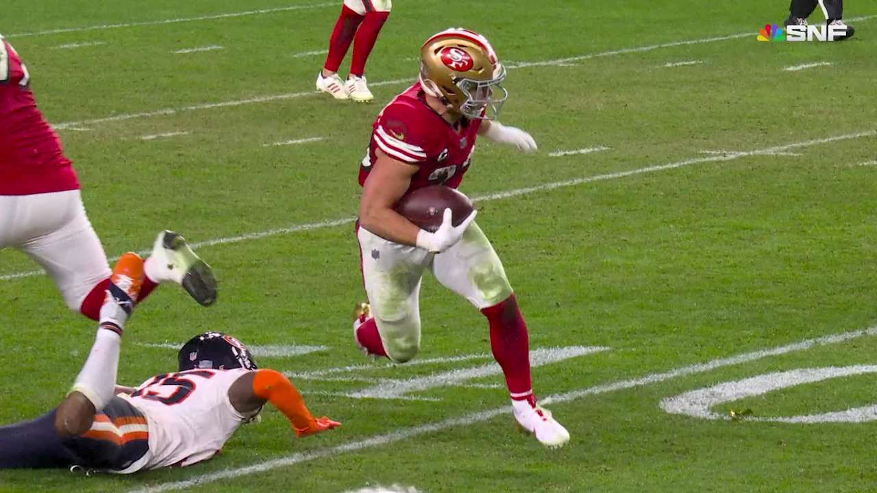 San Francisco 49ers running back Christian McCaffery's 18-yard catch ...
