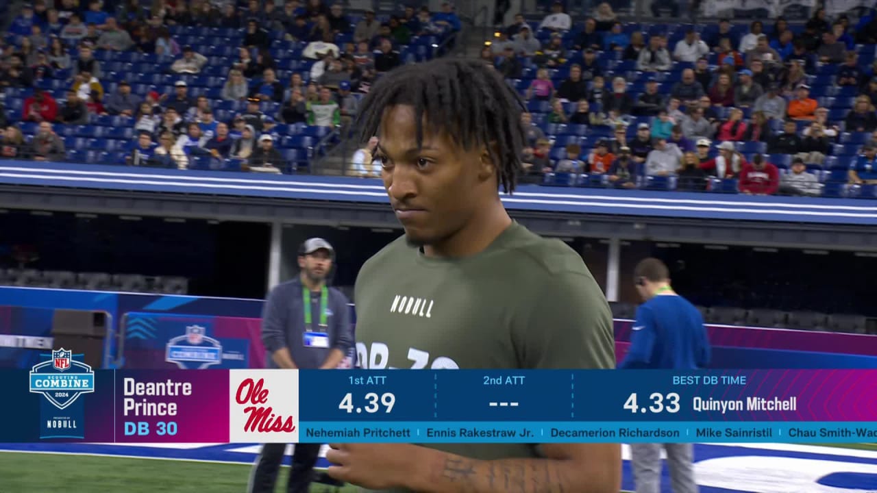 Cornerback Deantre Prince runs official 4.38-second 40-yard dash at ...