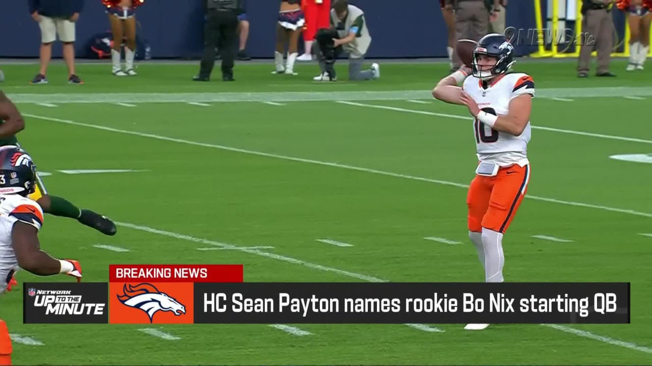 Denver Broncos head coach Sean Payton named quarterback Bo Nix starting ...