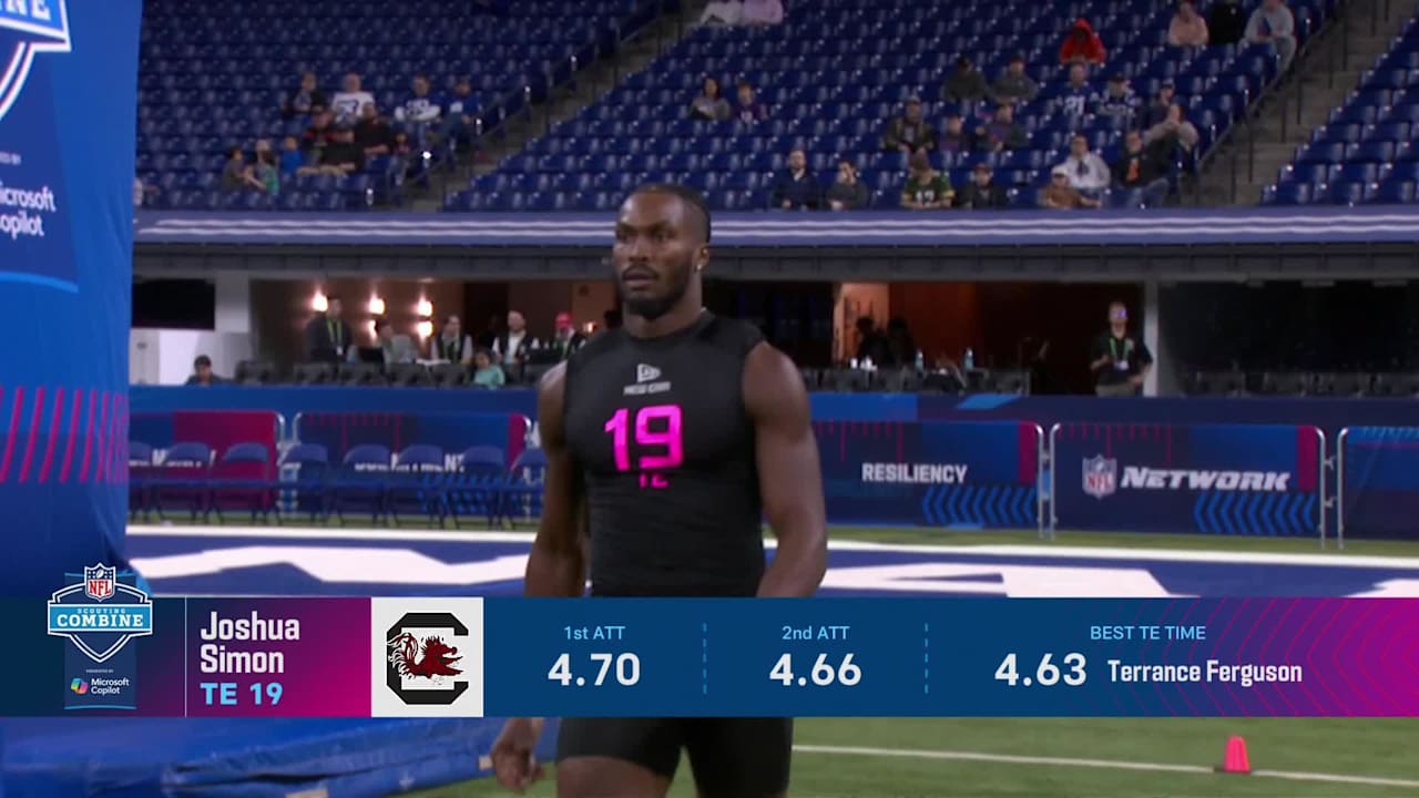 Tight end Joshua Simon runs official 4.65-second 40-yard dash at 2025 ...