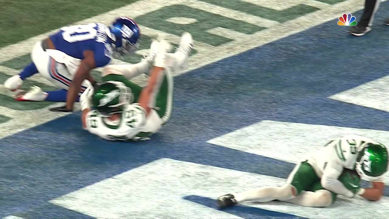 New York Jets rookie safety Dean Clark catches fortuitous INT off the ...