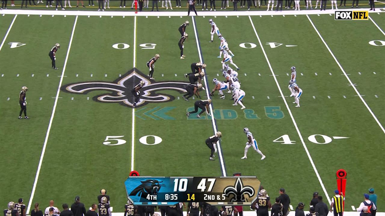 Carolina Panthers wide receiver Adam Thielen comes wide open for a 32 ...