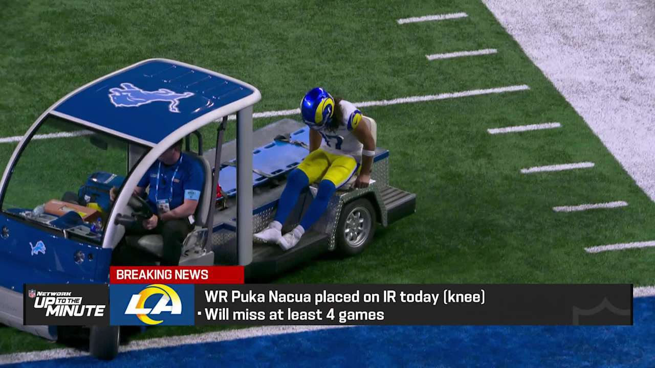 Los Angeles Rams wide receiver Puka Nacua placed on IR today, will miss ...