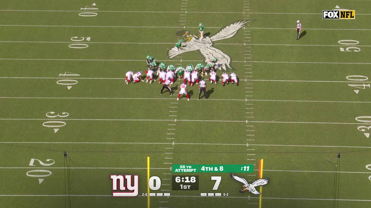 Philadelphia Eagles kicker Jake Elliott's 58-yard field goal misses off ...