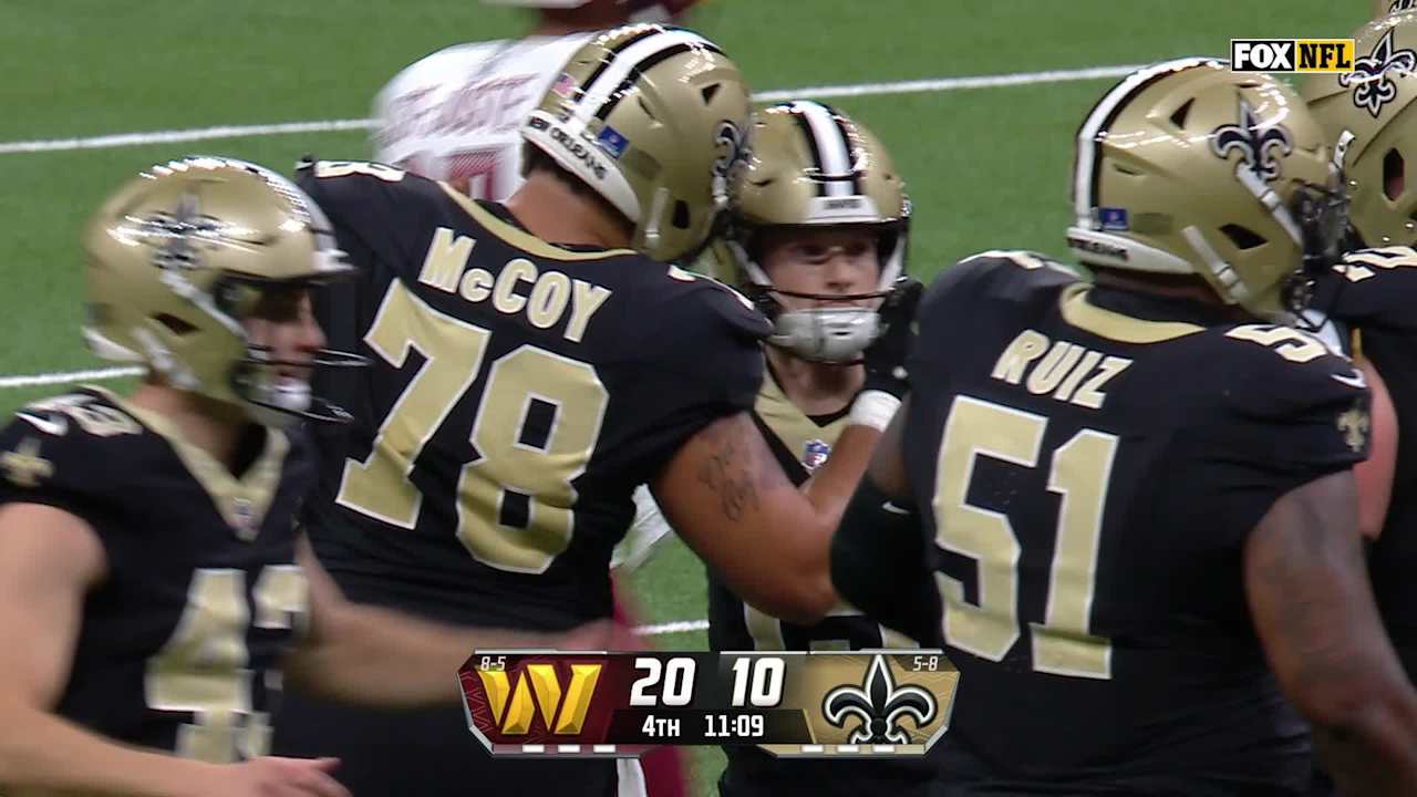 New Orleans Saints kicker Blake Grupe connects on 41-yard FG for Saints