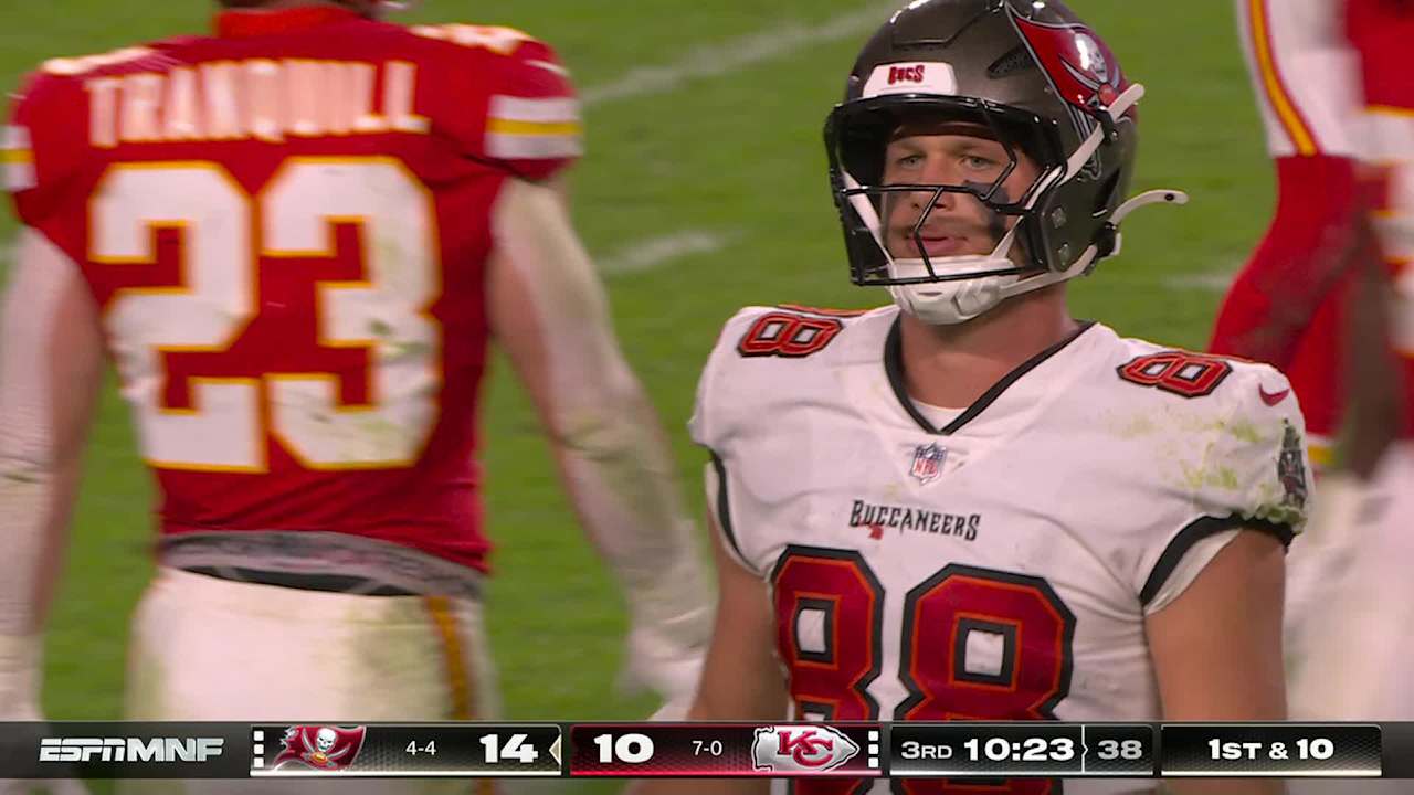 Tampa Bay Buccaneers tight end Cade Otton absorbs considerable contact ...