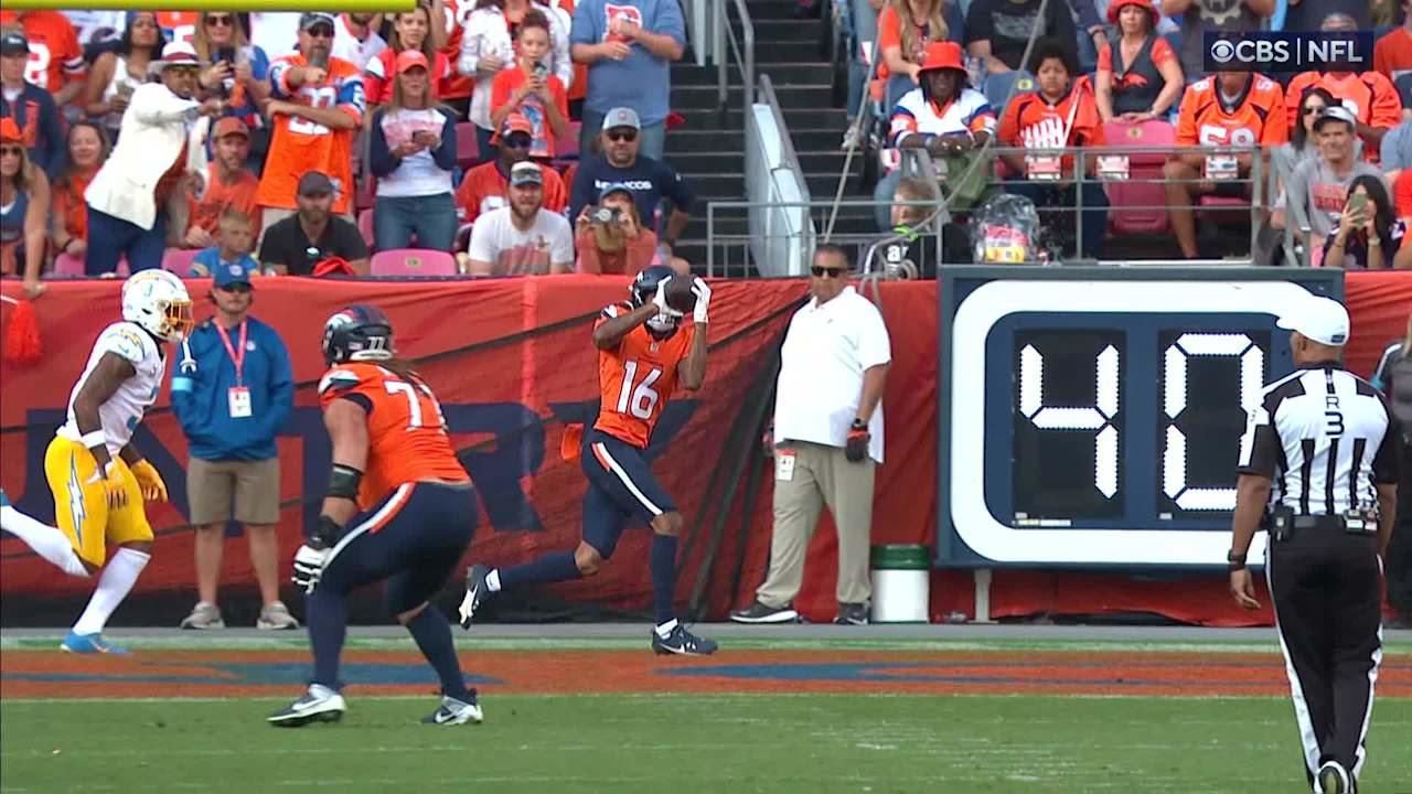Denver Broncos quarterback Bo Nix dots a touchdown to Broncos wide ...