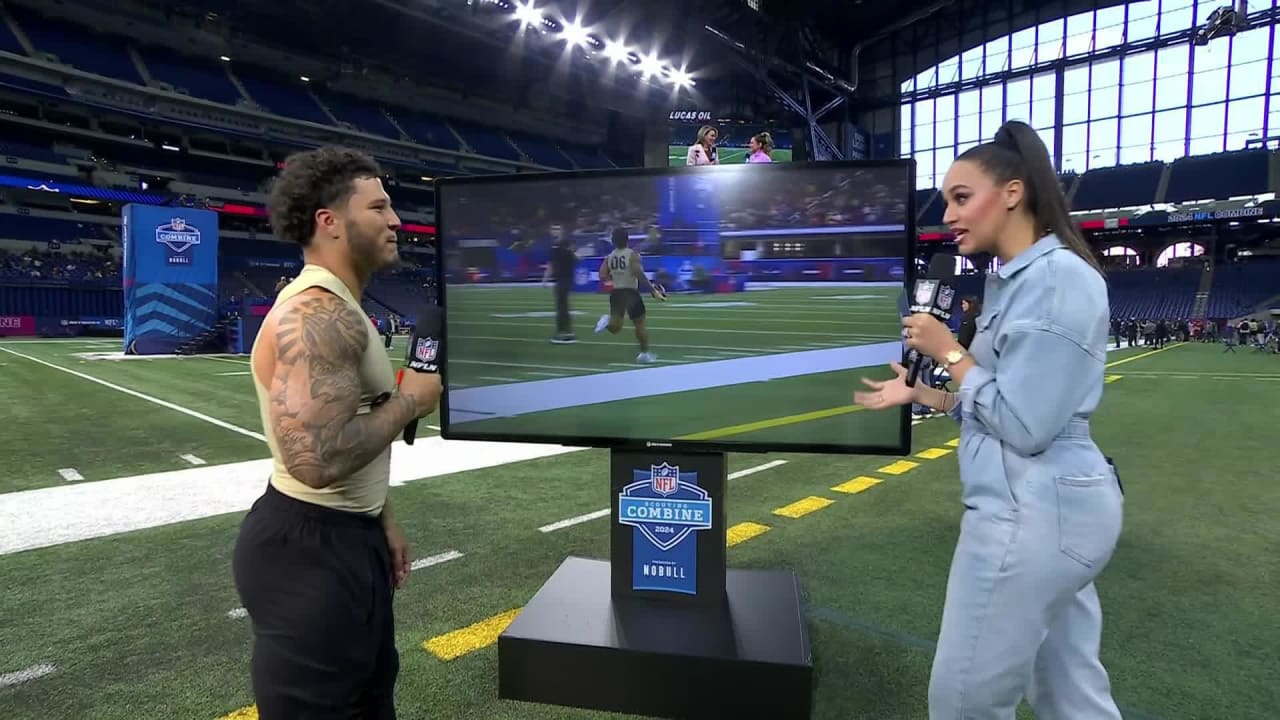 Running back Blake Corum catches up with NFL Network's Kimmi Chex after ...