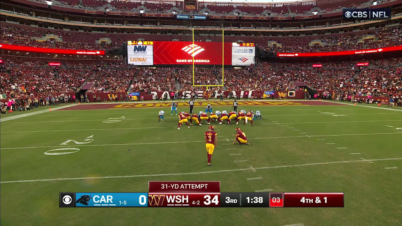 Washington Commanders kicker Austin Seibert's third field goal is pure ...