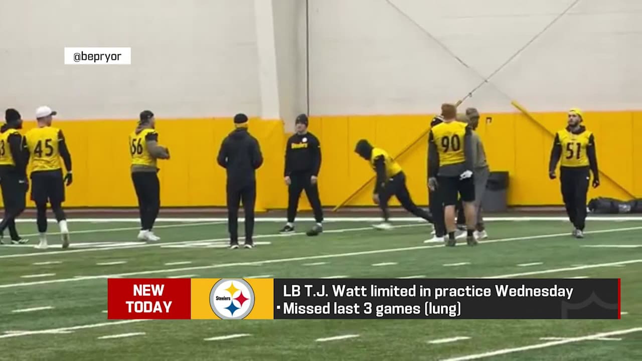 Pittsburgh Steelers linebacker T.J. Watt (lung) was limited in practice ...