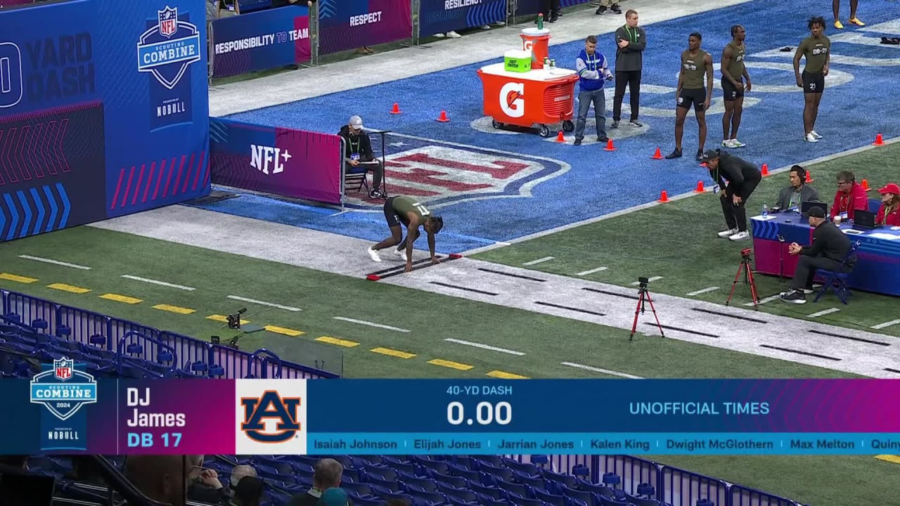 Cornerback DJ James runs official 4.42-second 40-yard dash at 2024 combine