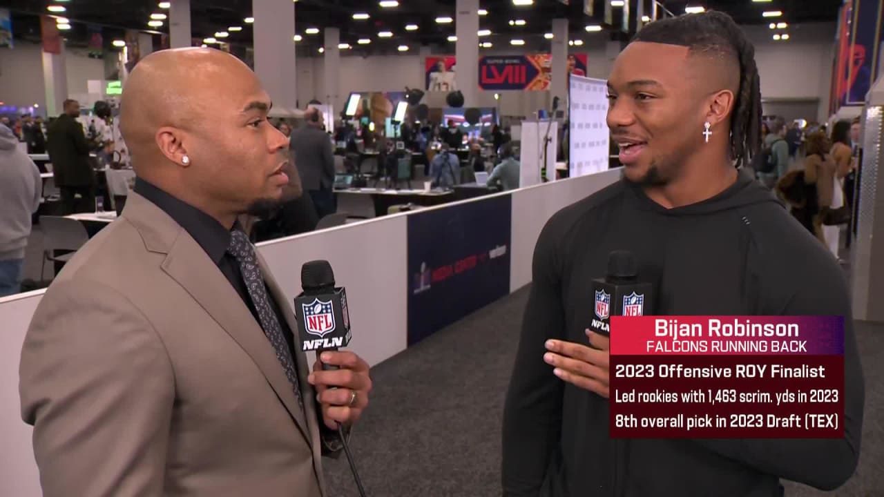 Atlanta Falcons running back Bijan Robinson discusses his rookie ...