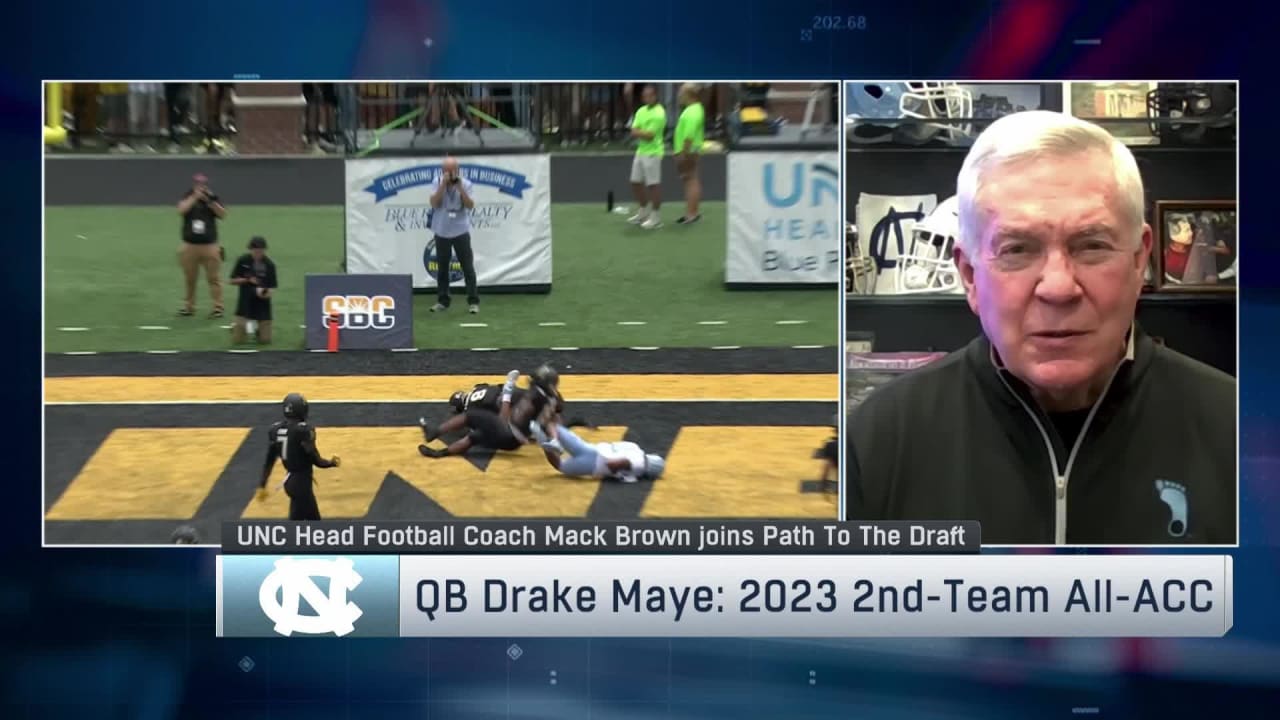 UNC head coach Mack Brown joins 'Path to the Draft' to talk about quarterback Drake Maye's ...