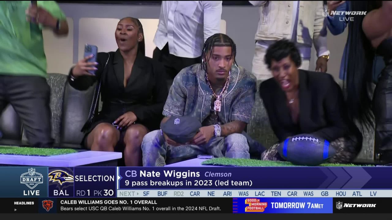 Baltimore Ravens select Clemson Tigers cornerback Nate Wiggins with No ...
