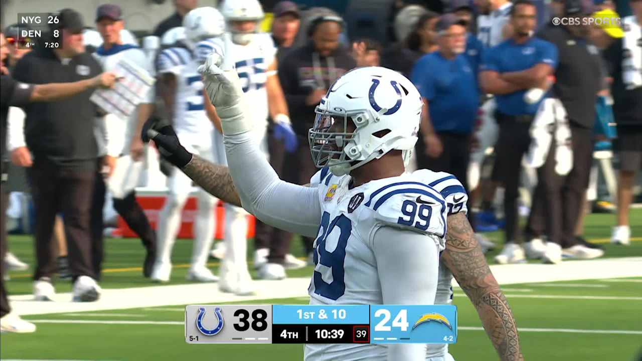 Indianapolis Colts defensive lineman DeForest Buckner swallows up Los ...