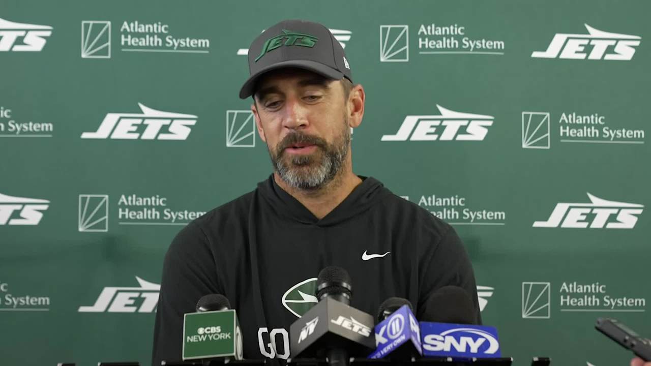 Quarterback Aaron Rodgers on New York Jets handling success in 2024 ...