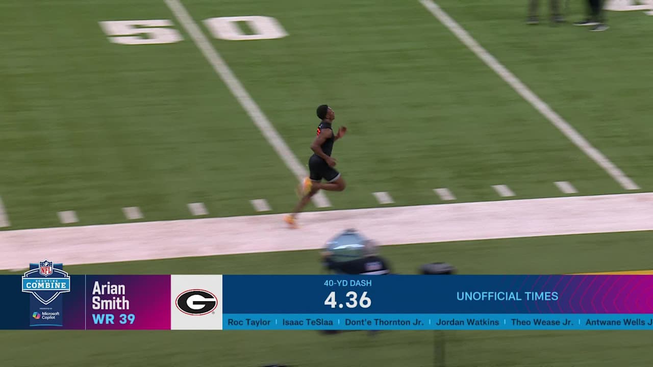Wide receiver Arian Smith runs official 4.36-second 40-yard dash at ...
