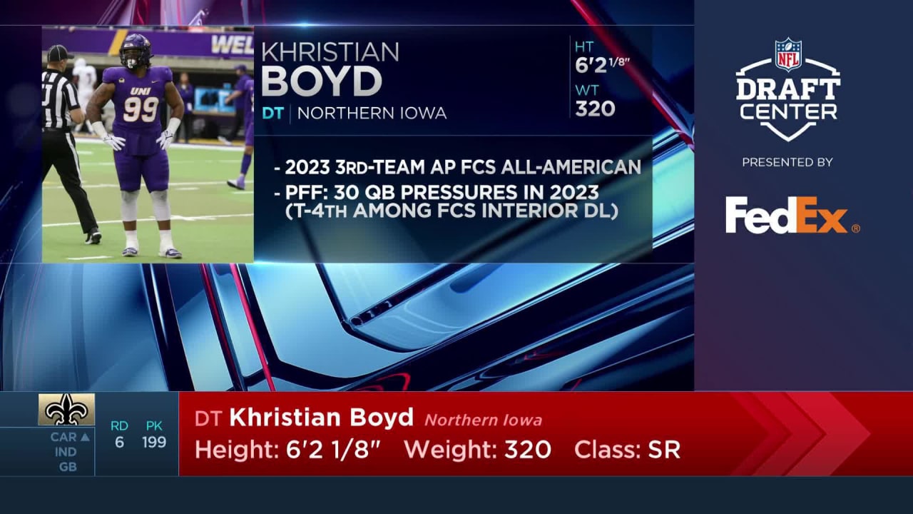 New Orleans Saints select defensive tackle Khristian Boyd with No. 199 ...
