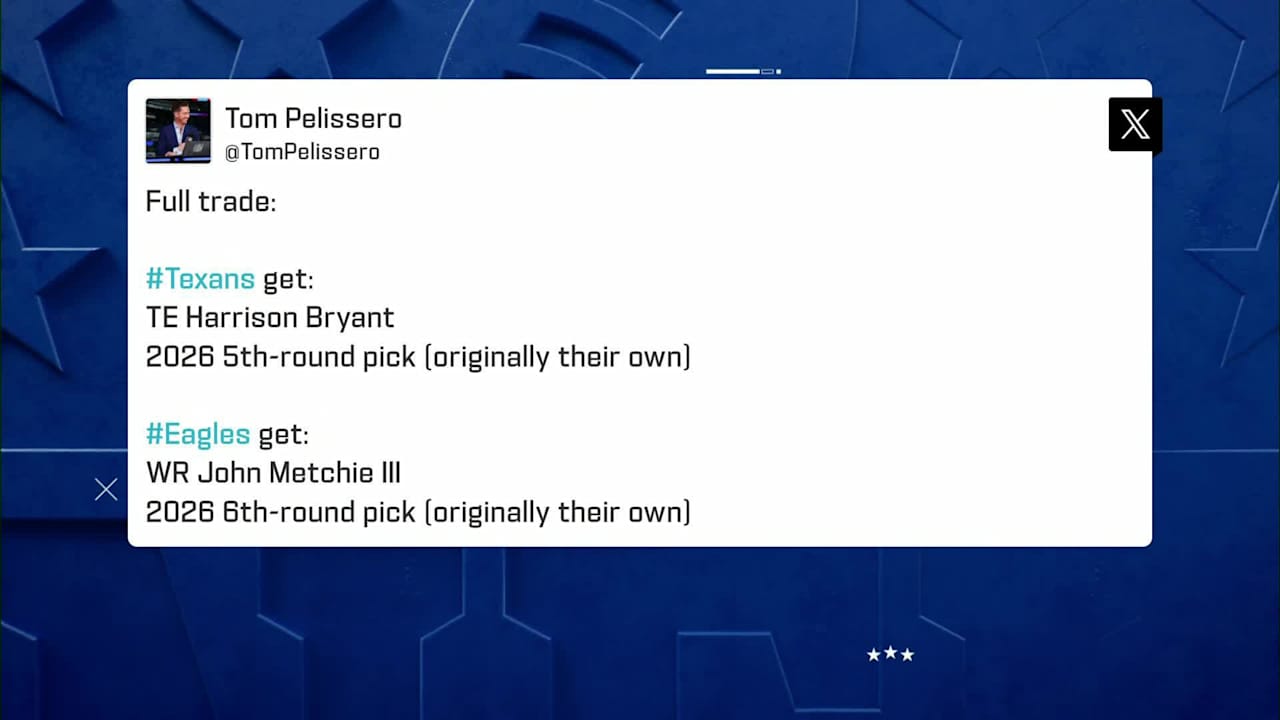 NFL Network Insider Tom Pelissero: Philadelphia Eagles acquire wide ...