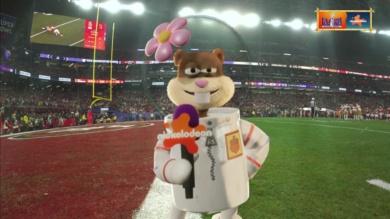 Sandy Cheeks gives a sideline report on San Francisco 49ers running ...