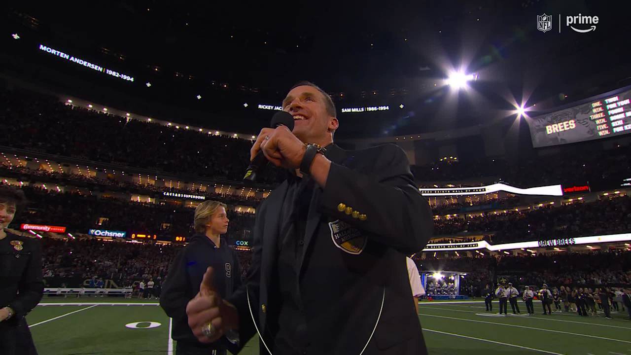New Orleans Saints quarterback Drew Brees leads Saints fans through his ...