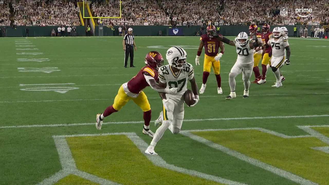 Green Bay Packers quarterback Jordan Love's touchdown pass to wide ...
