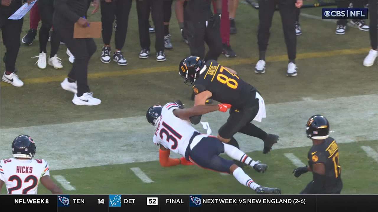 Washington Commanders tight end John Bates busts through Chicago Bears ...