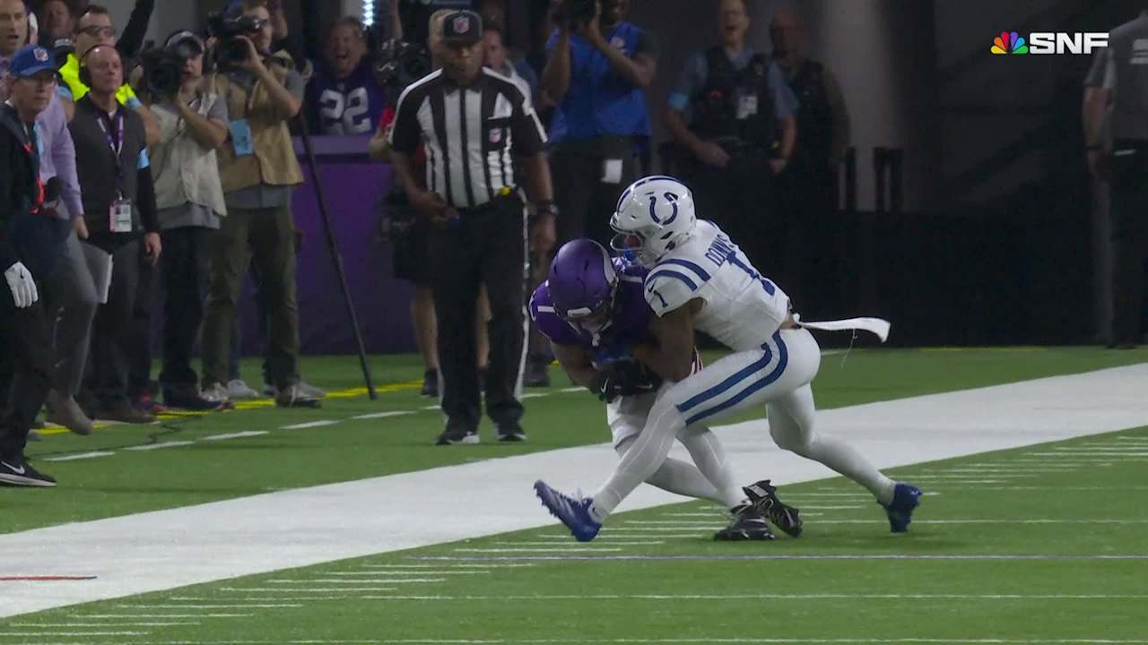 Minnesota Vikings cornerback Byron Murphy Jr.'s third interception of ...