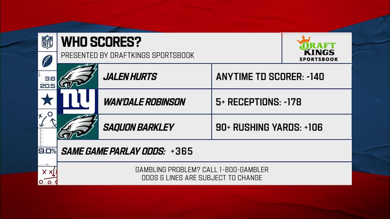 Eagles vs. Giants Player Projections | Who Scores? Presented by ...