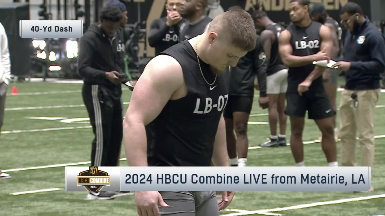 Alabama State linebacker Colton Adams runs 40-yard dash at 2024 HBCU ...