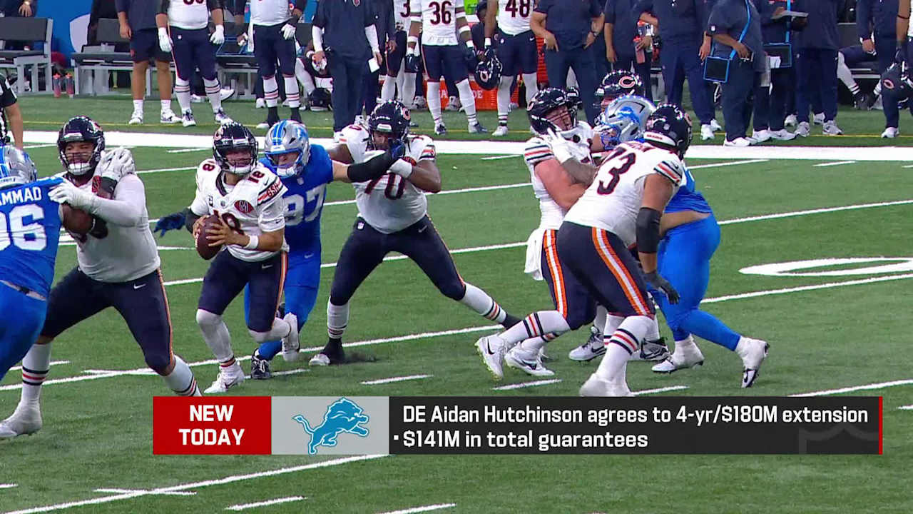 Detroit Lions defensive end Aidan Hutchinson agrees to a 4-year/$180 ...