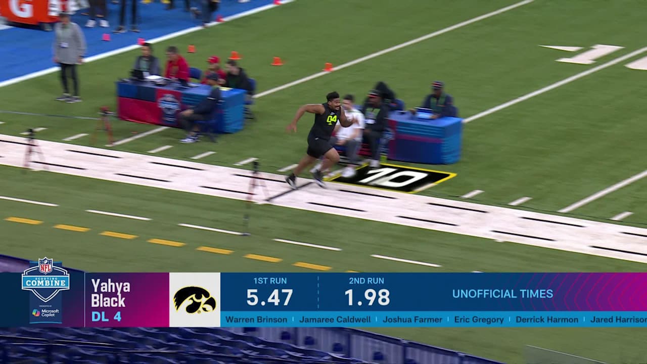 Defensive tackle Yahya Black runs official 5.39-second 40-yard dash at ...