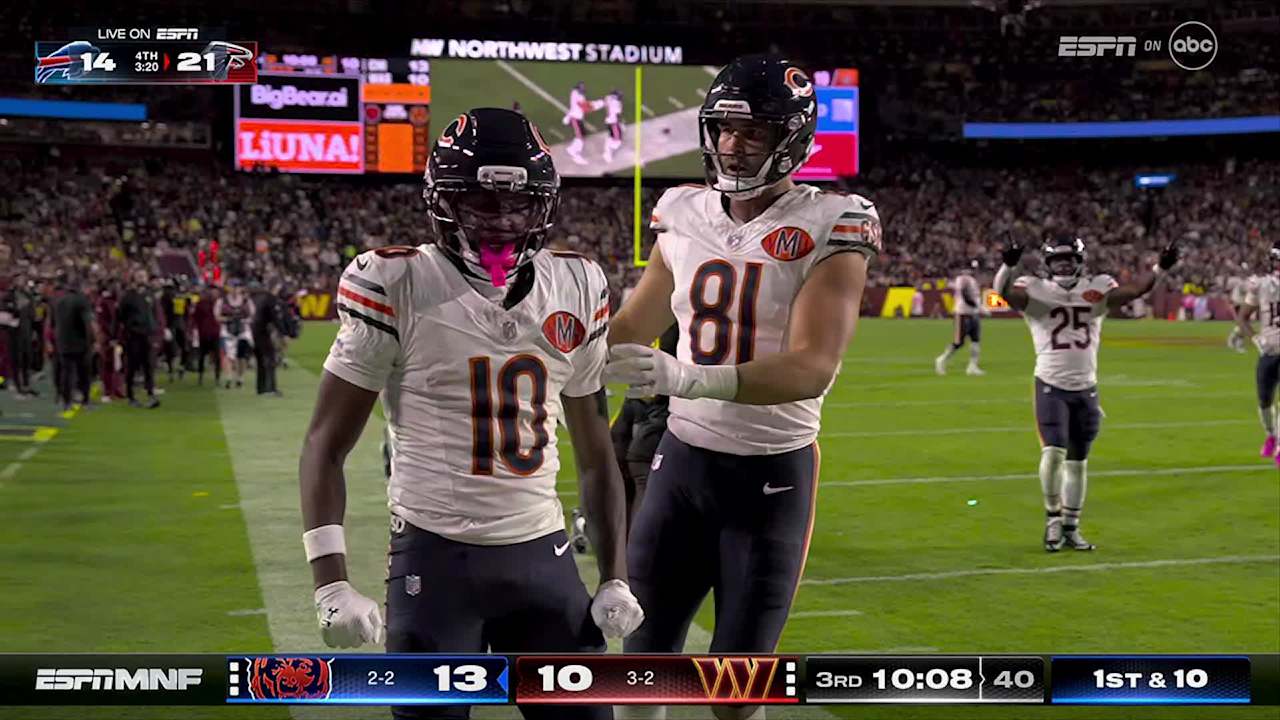 Chicago Bears wide receiver Luther Burden III's quick feet grabs extra ...