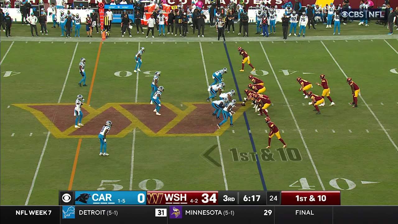 Washington Commanders quarterback Marcus Mariota's 18-yard dart ...