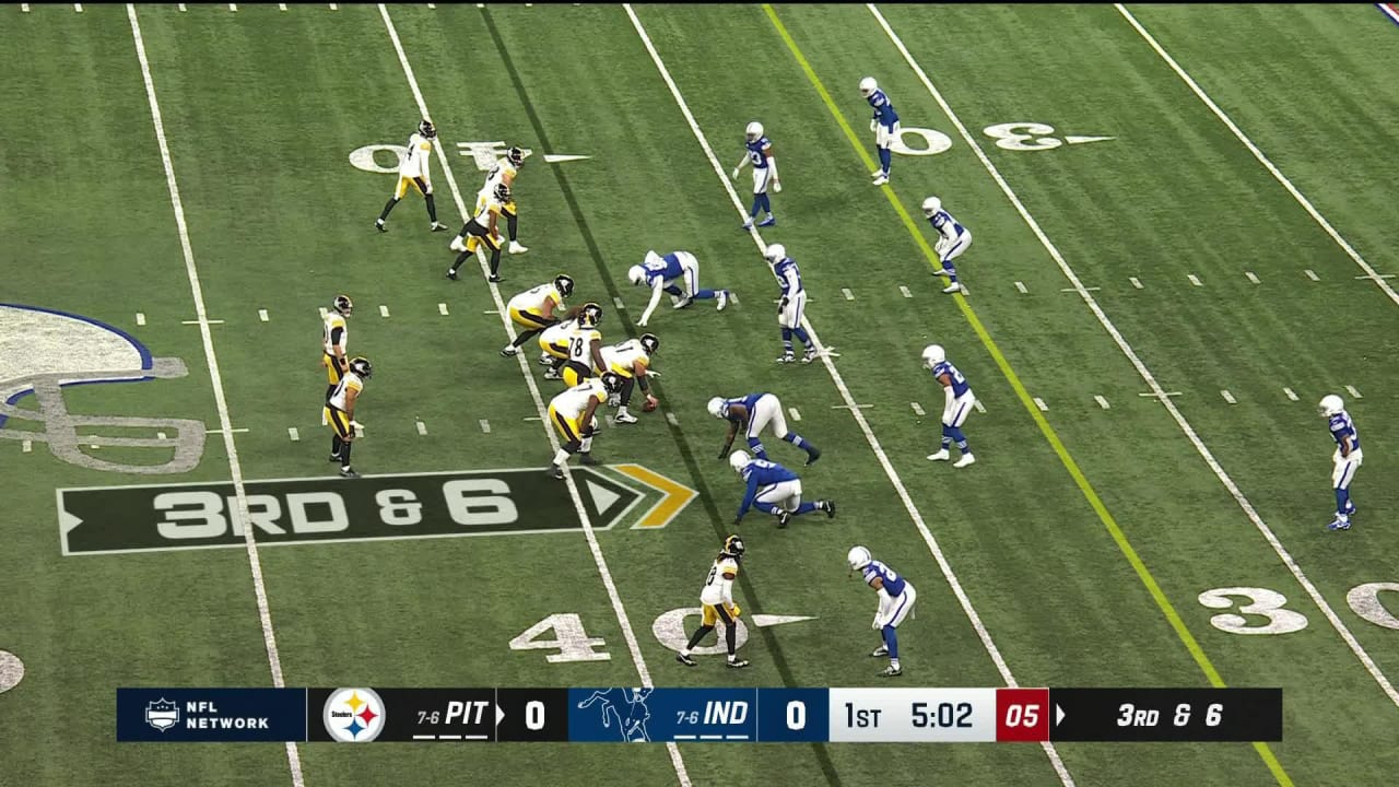 Pittsburgh Steelers wide receiver George Pickens slides to make a 15 ...